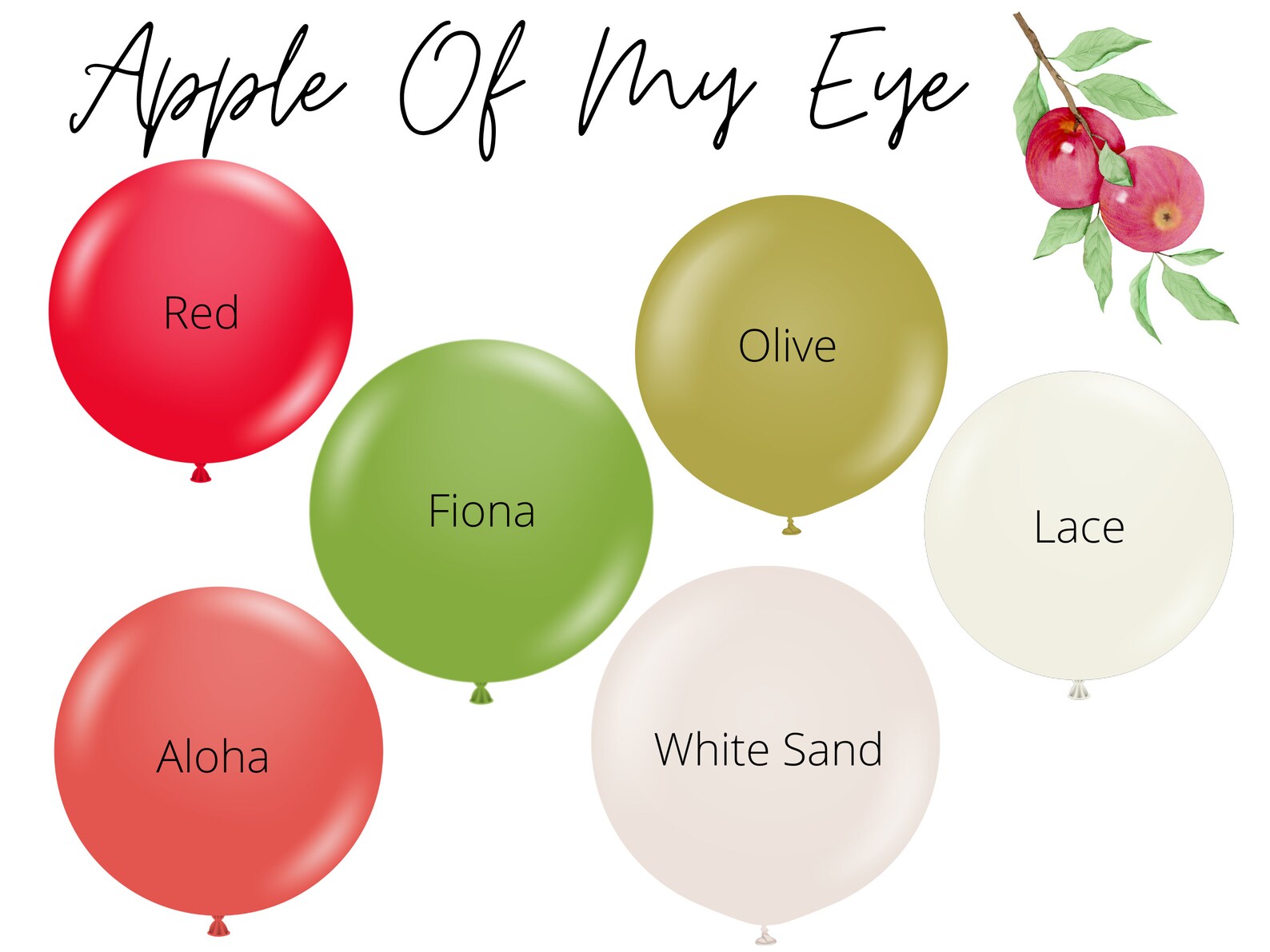 Apple of My Eye Biodegradable Balloons / Apple Birthday Party, Apple ...