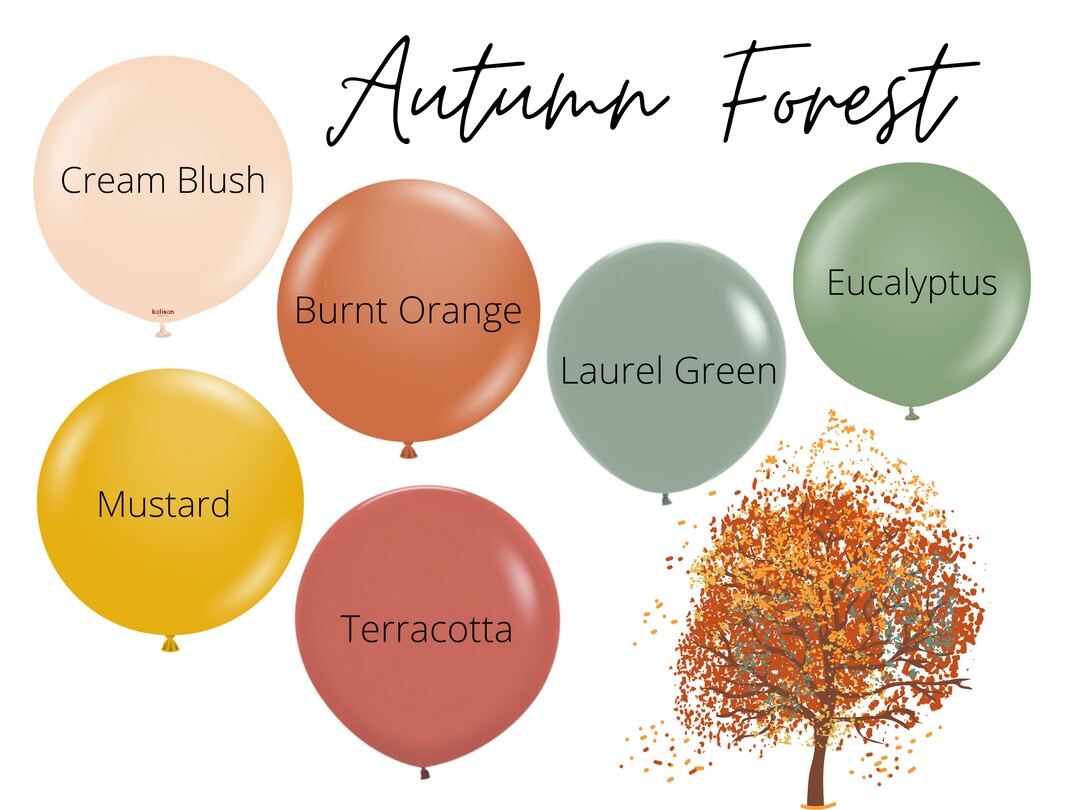 Autumn Forest Biodegradable Balloons / Autumn Foliage Birthday, Fall ...