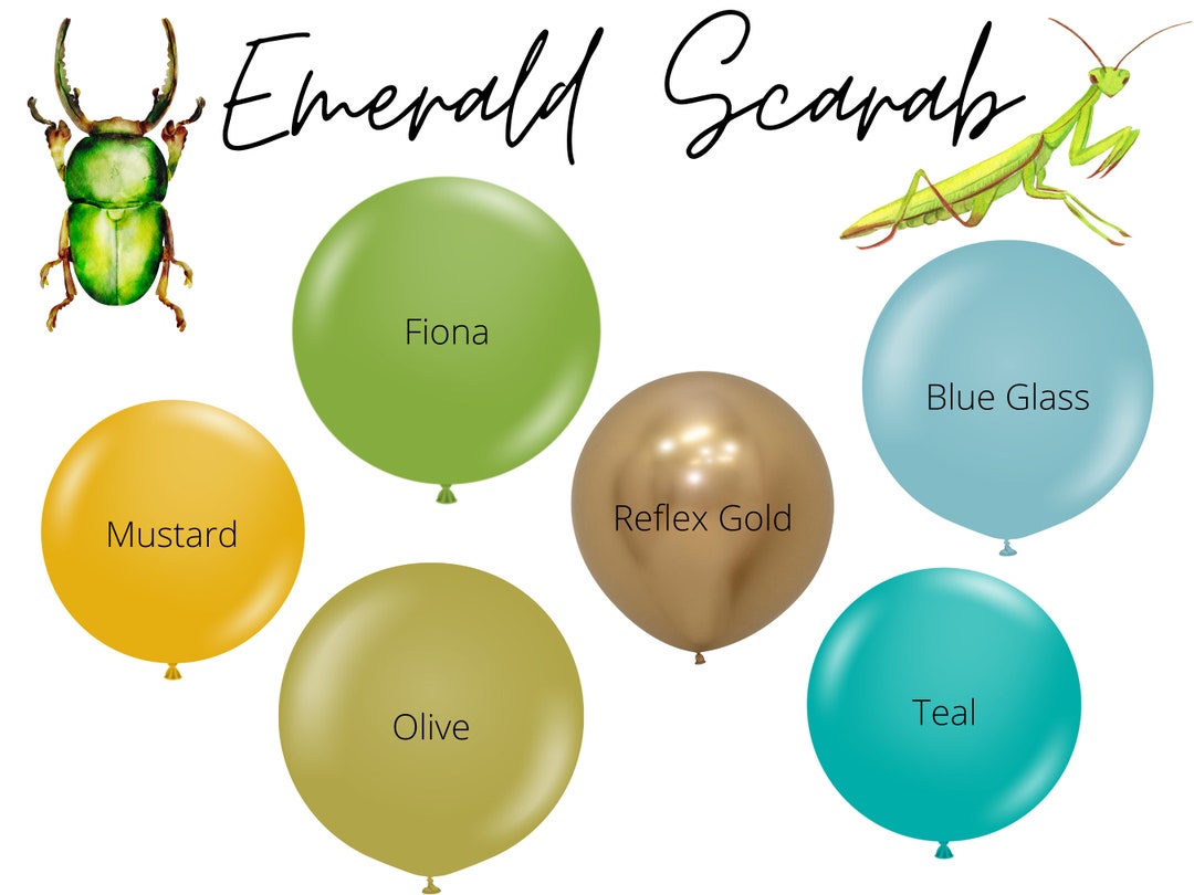 Emerald Scarab Biodegradable Balloons / Beetle Party Decor, Insect ...