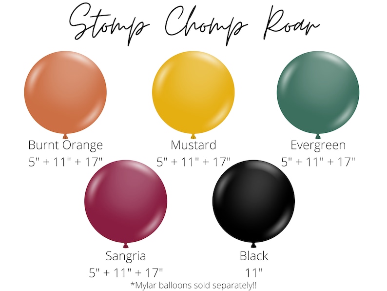 Stomp Chomp Roar Balloon Arch Kit / Three Rex Birthday Theme | Etsy