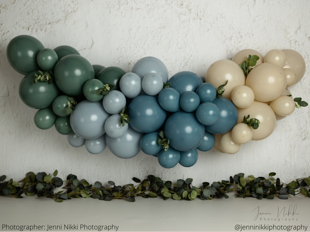 Misty Meadow Balloon Garland Kit / Dusty Blue Balloon Arch, First ...