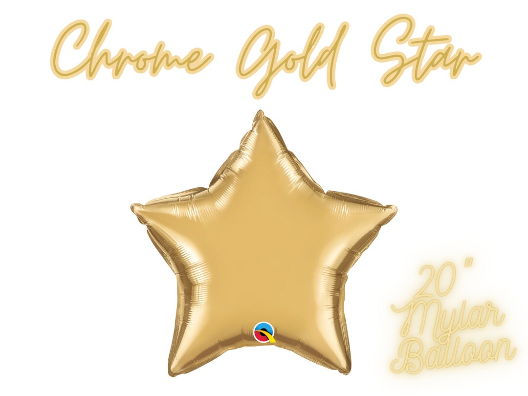 Chrome Gold Star Mylar Balloon / Foil Star Balloon, Space Birthday ...