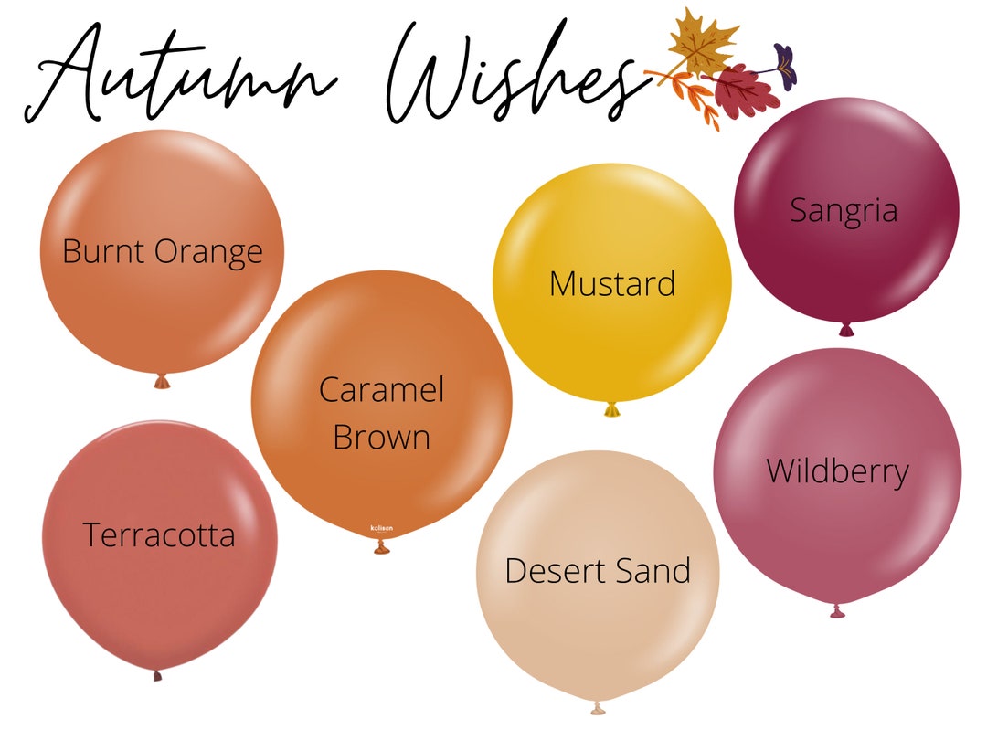 Autumn Wishes Biodegradable Balloons / Thanksgiving Decorations, Rustic ...
