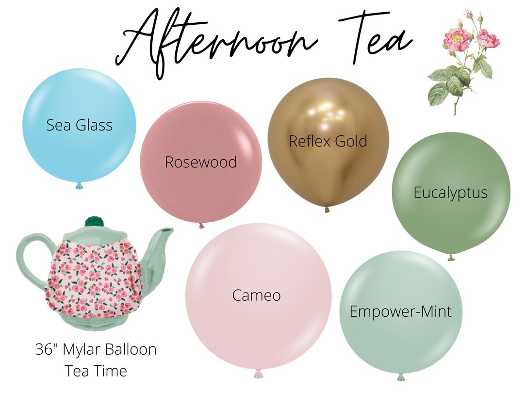 Afternoon Tea Biodegradable Balloons / Tea Party Balloon Garland ...