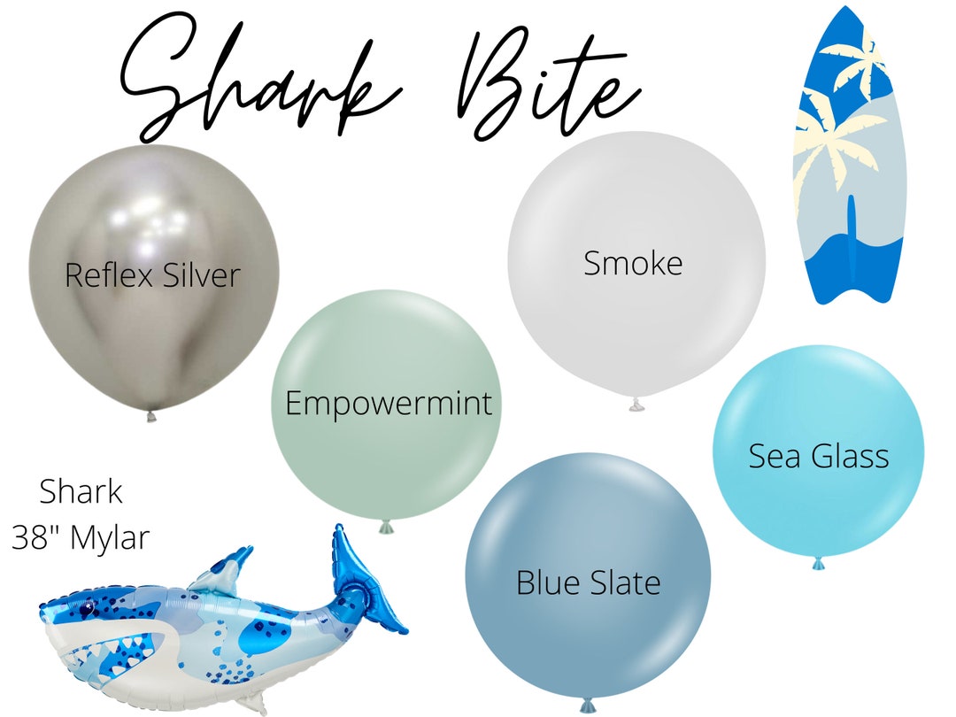 Shark Bite Biodegradable Balloons / Shark Birthday Party, Shark Balloon ...