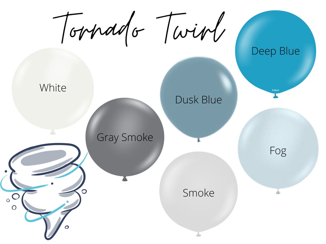Tornado Twirl Biodegradable Balloons / Tornado Birthday, Weather Storm ...
