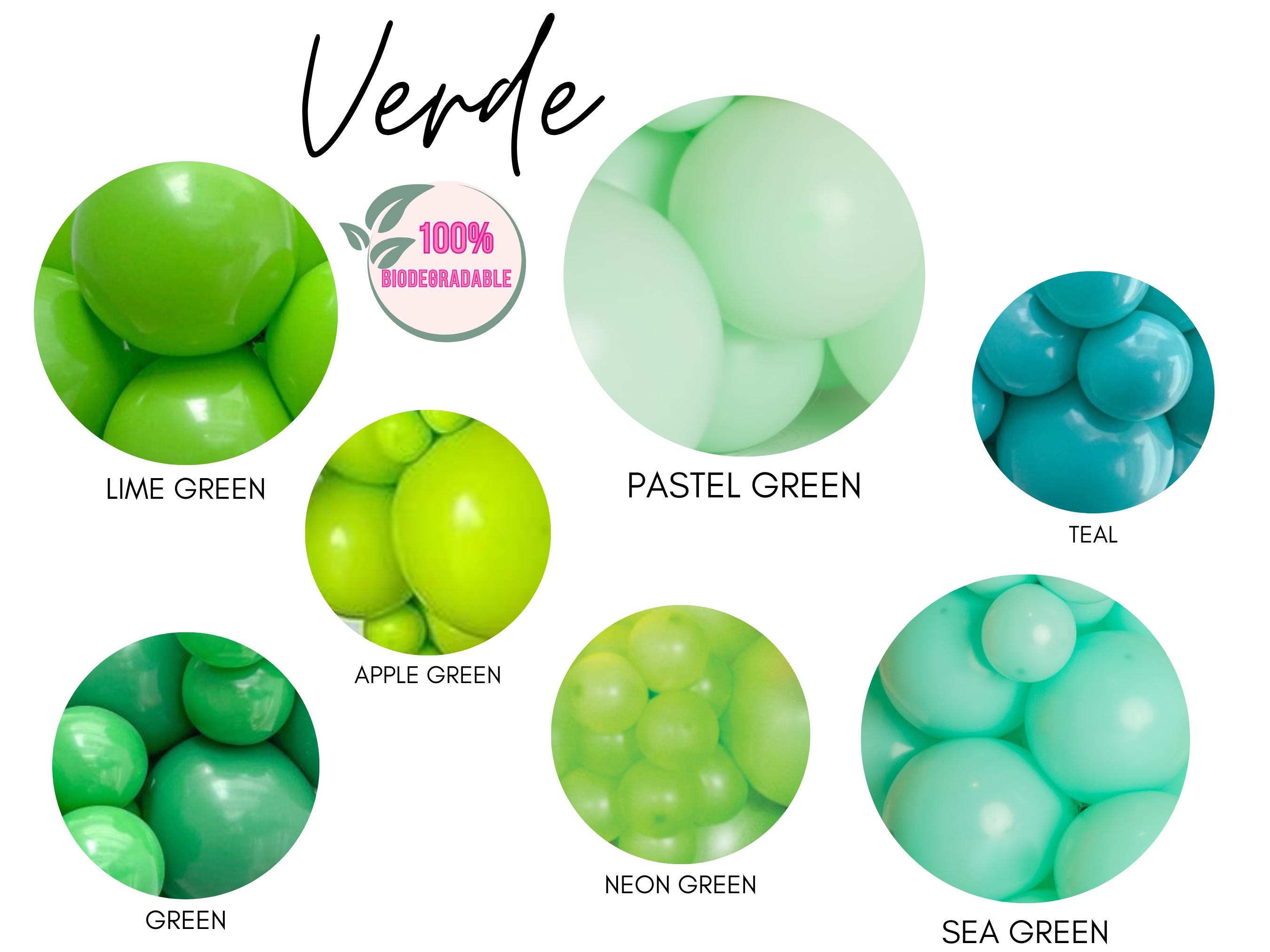 Green Biodegradable Balloons | Bright Green Balloon Arch, Teal, Lime ...