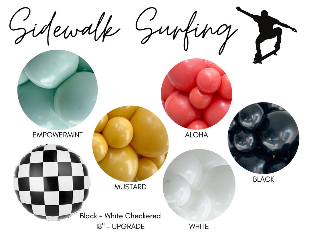 Sidewalk Surfing Biodegradable Balloons / Skateboard Birthday, Skate ...