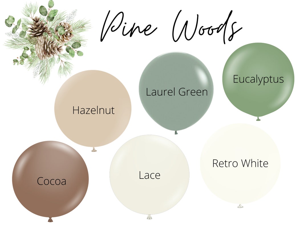 Pine Woods Biodegradable Balloons / Woodland Winter Wedding Shower ...