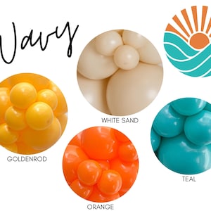 Wavy Biodegradable Latex Balloons / Retro Surf Theme, Surf Balloon ...