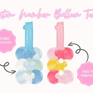 Custom Number Balloon Tower | Birthday Party Decorations, Balloon ...