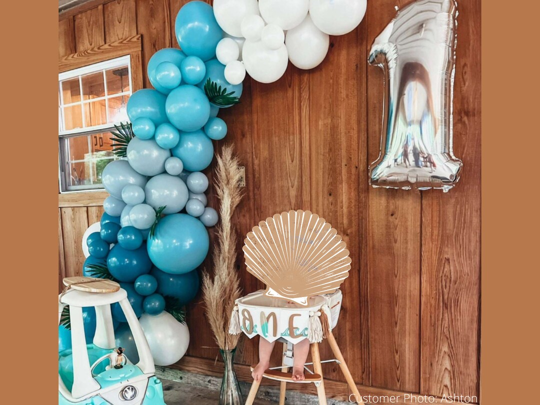 Westfalia DIY Balloon Garland / the Big One 1st, Modern Surf Birthday ...