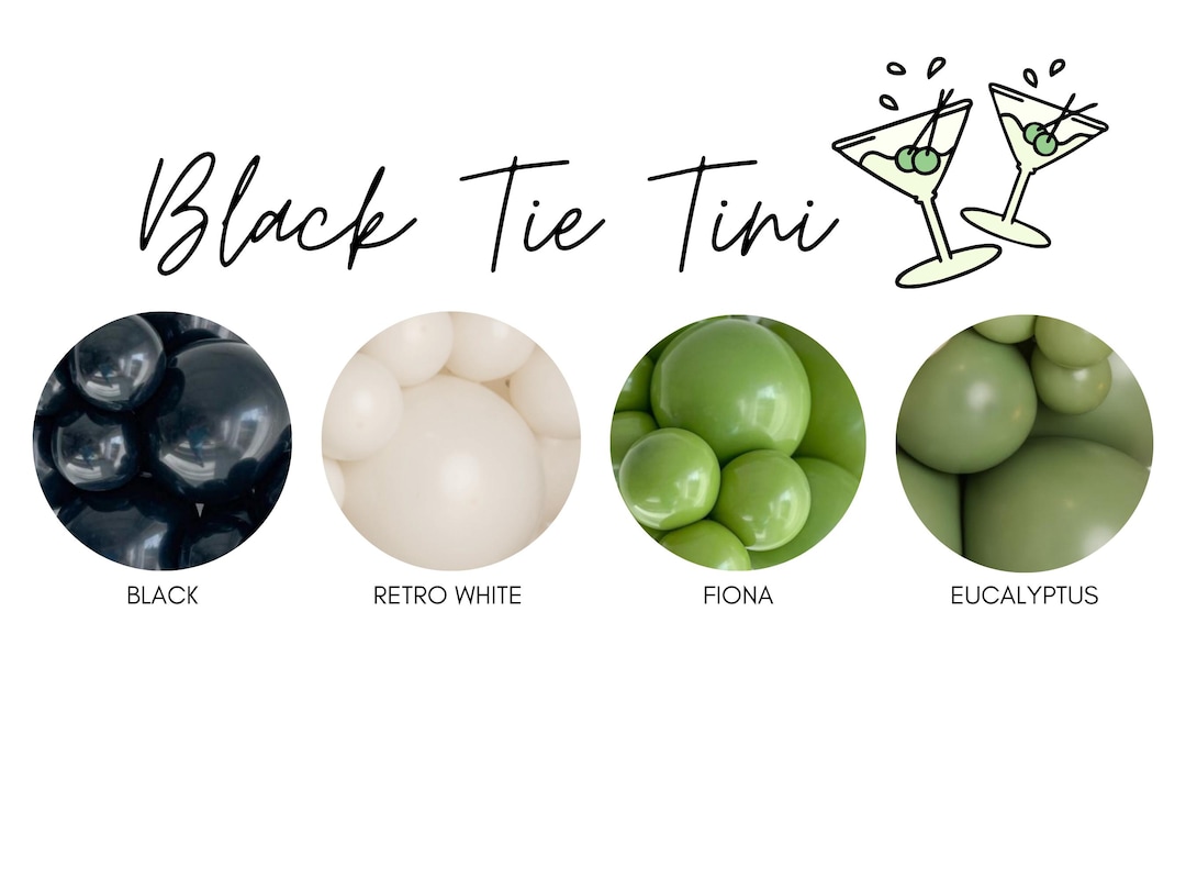 Black Tie Tini Biodegradable Balloons / Tini Bit Older Birthday ...