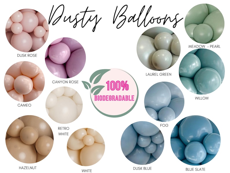 Dusty Biodegradable Balloons | Chalky Matte Balloon, Muted Balloons ...