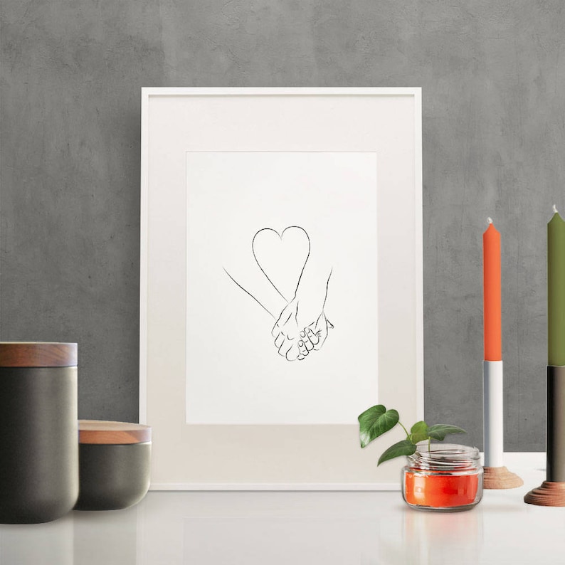 Love Minimalist Print Heart Wall Art Home Decor Print | Etsy