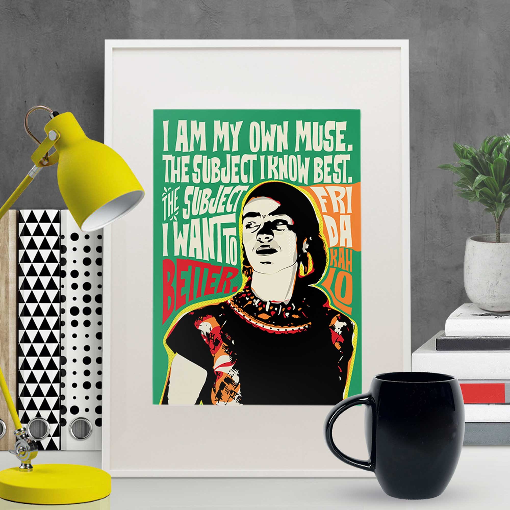Frida Kahlo Pop Art Quote Portrait Print, Inspirational Saying, Famous ...