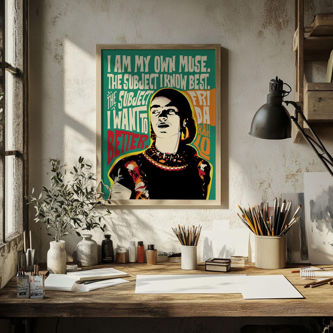 Frida Kahlo Pop Art Quote Portrait Print | Inspirational Wall Art ...
