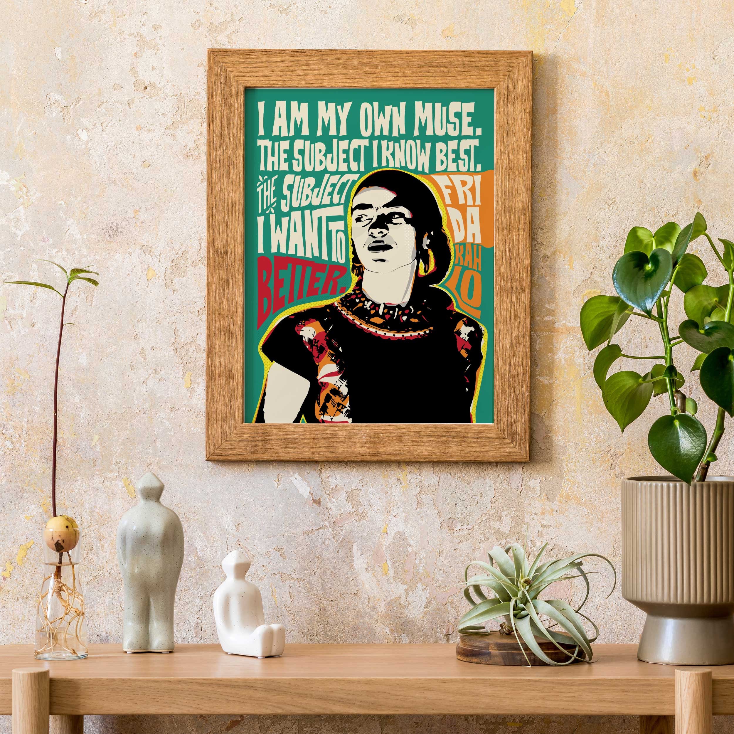 Frida Kahlo Pop Art Quote Portrait Print, Inspirational Saying, Famous ...