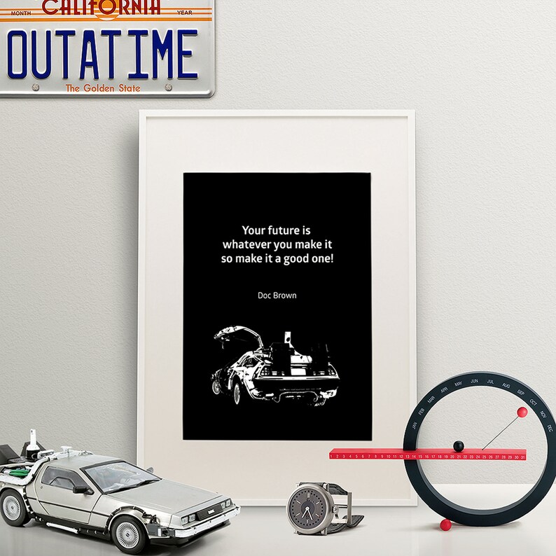 Retro Sci-fi Car Print – Iconic Movie Quote – Black and White Grunge ...