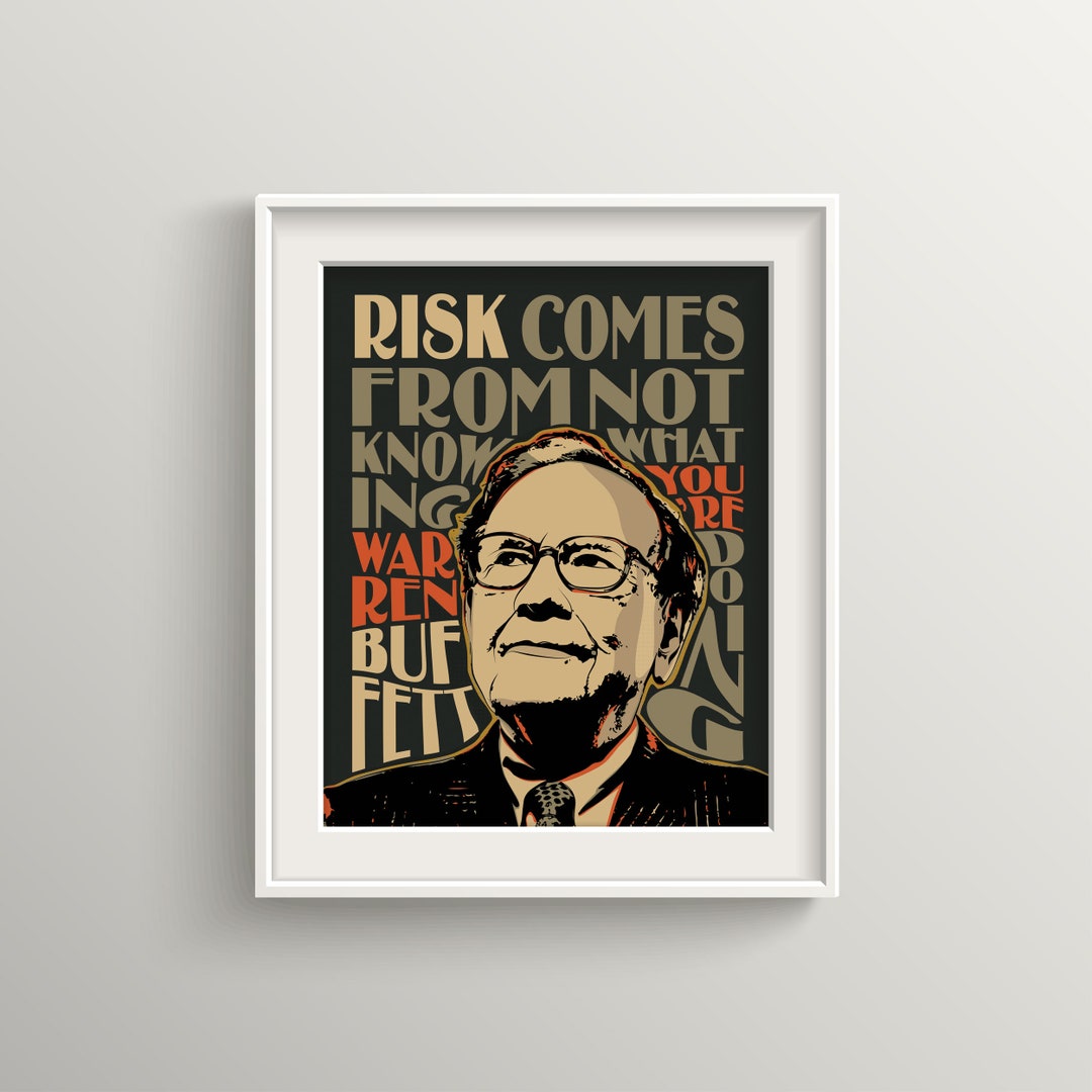 Warren Buffett Pop Art Quote Portrait , Inspirational Saying, Famous ...