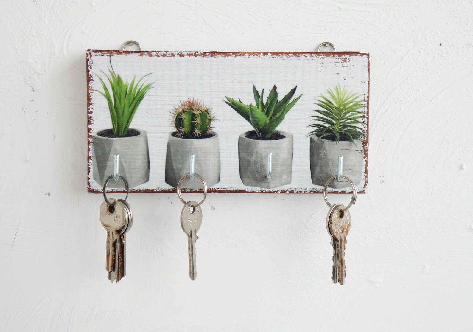 Wooden Plants Key Holder for Wall Housewarming Gift Plants - Etsy