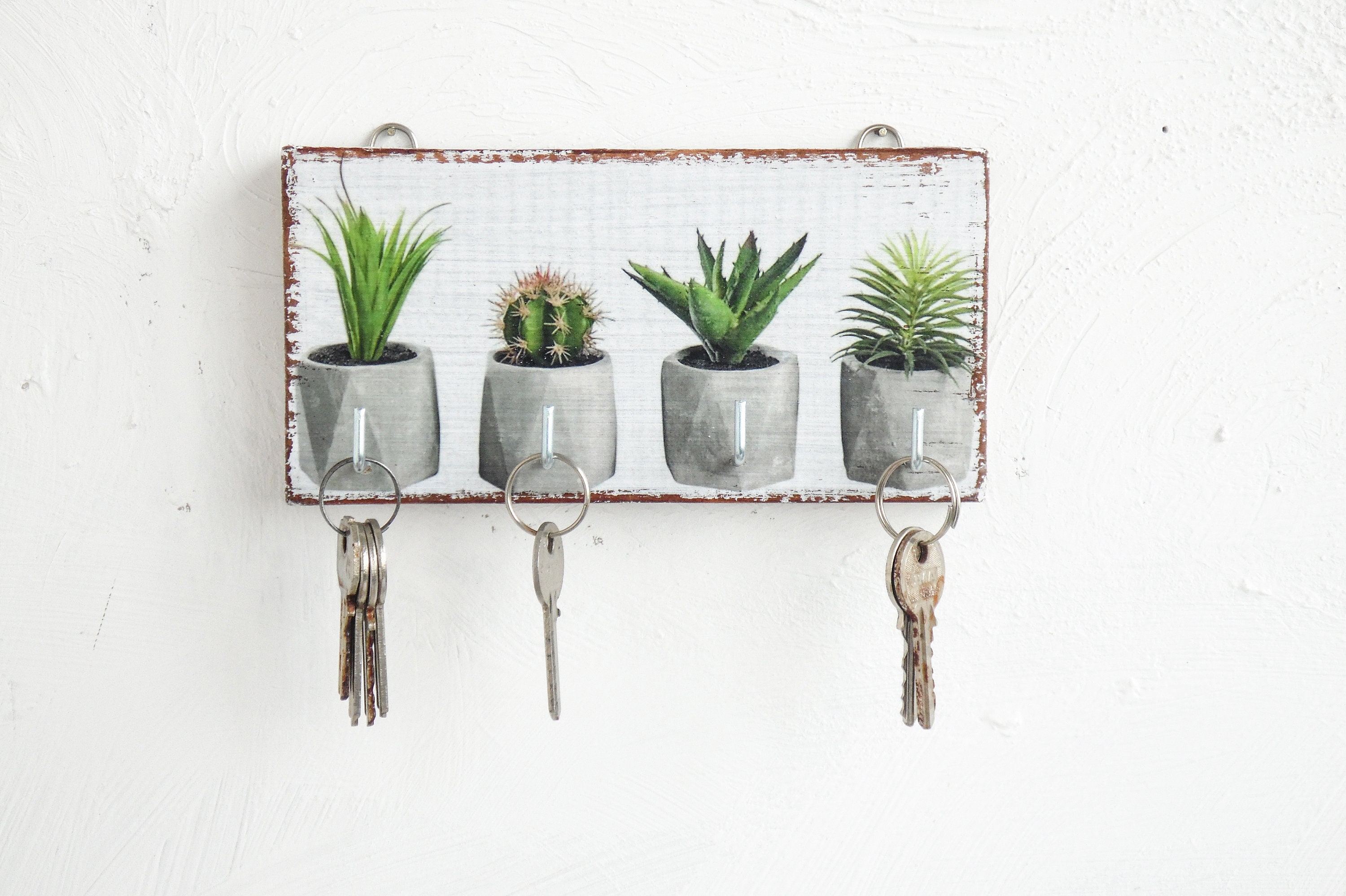 Wooden Plants Key Holder for Wall Housewarming Gift Plants - Etsy