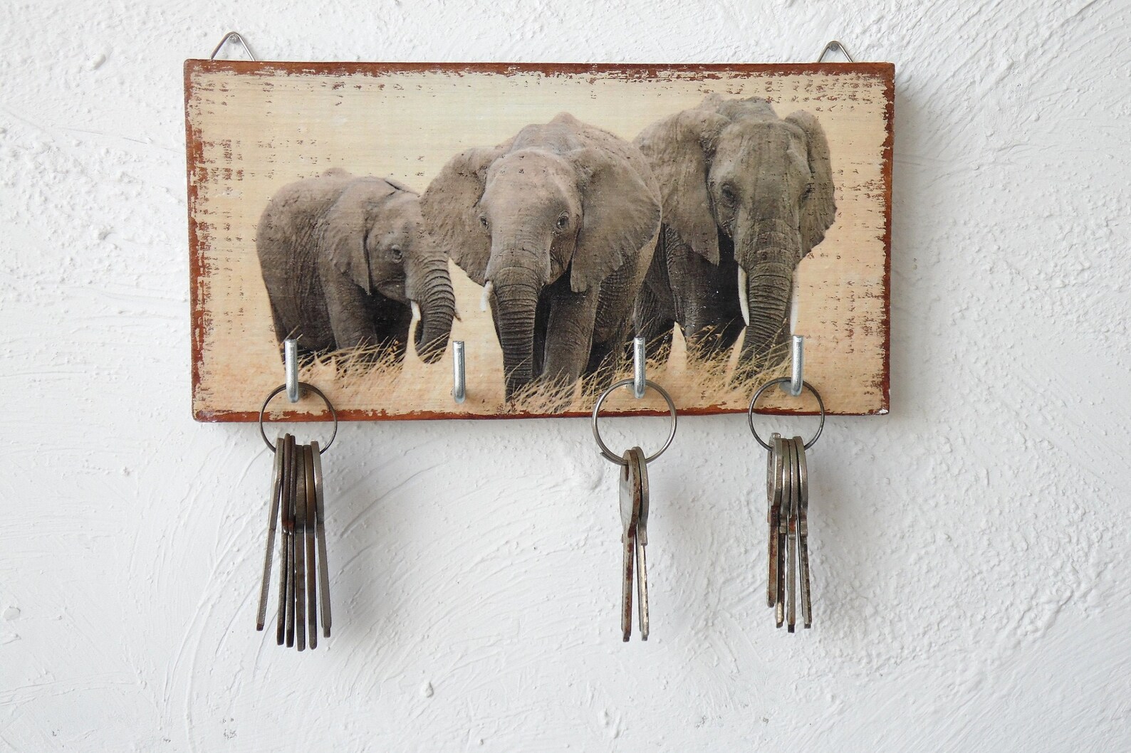 Elephant Key Holder Wall Elephant Wall Decor Key Holder Wood - Etsy