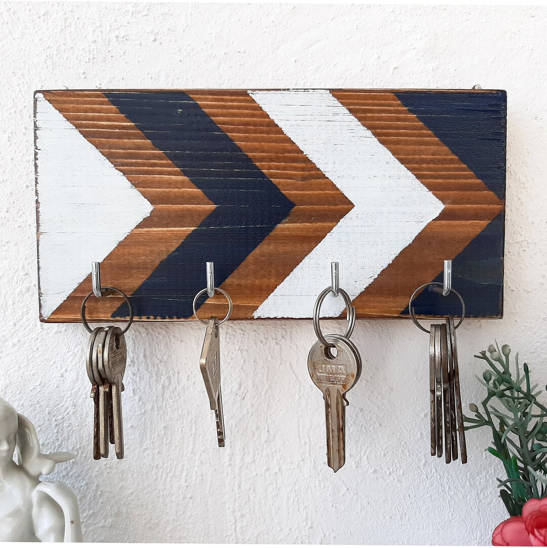 Key Holder for Wall, Wood Key Rack, Entryway Organizer, Key Hook for ...
