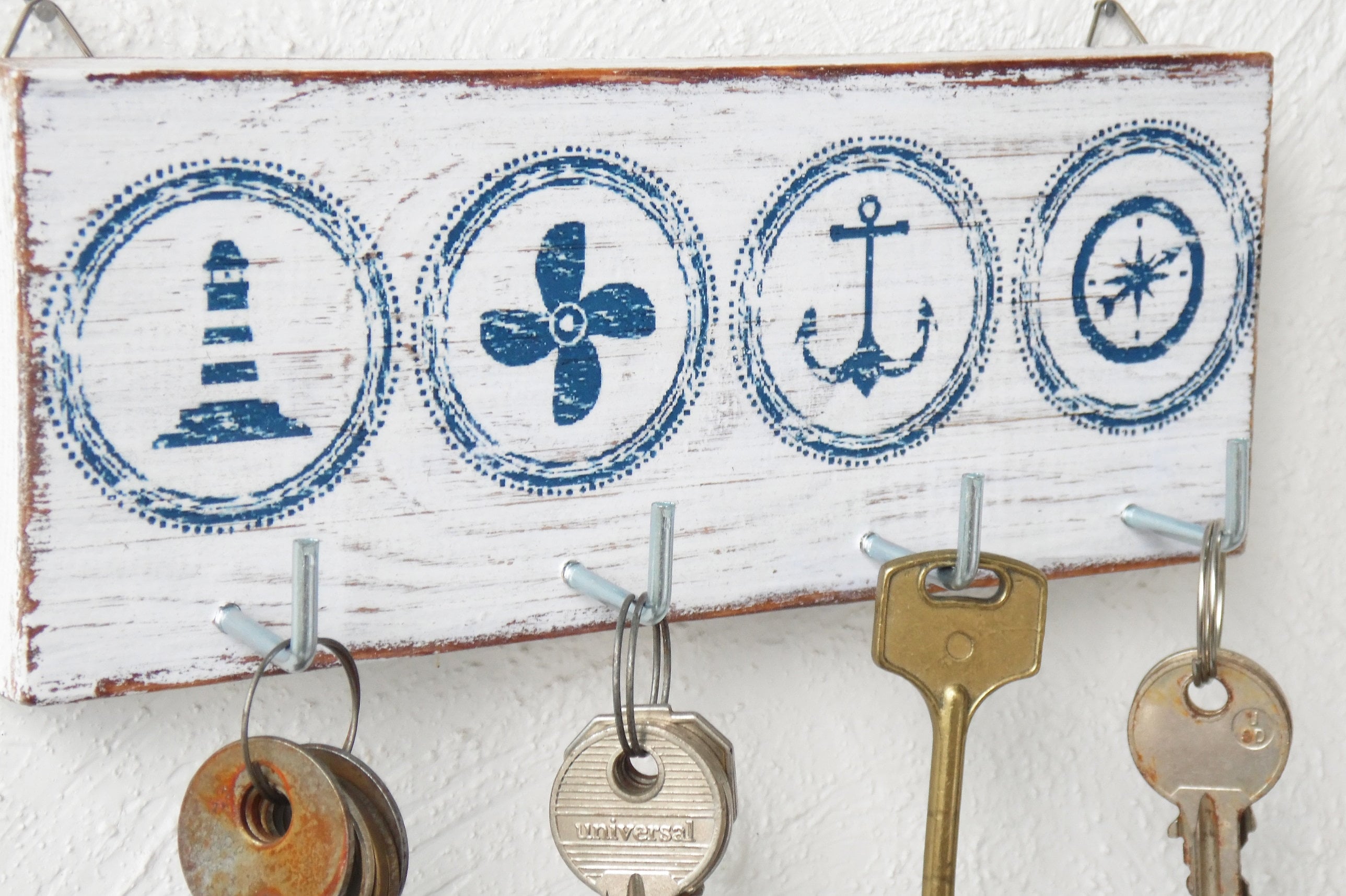 Nautical key holder nautical wall decor key hook | Etsy