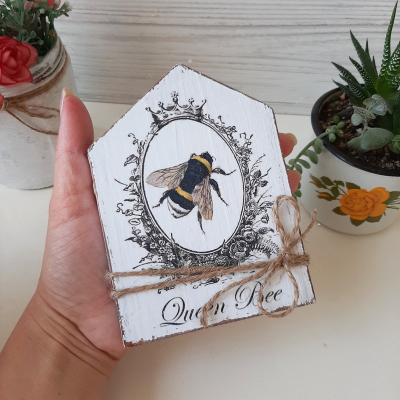 Wood Block Bee Sign - Etsy