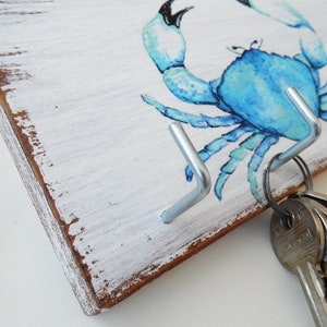 Wooden Crab Key Holder for Wall, Nautical Key Hook - Etsy