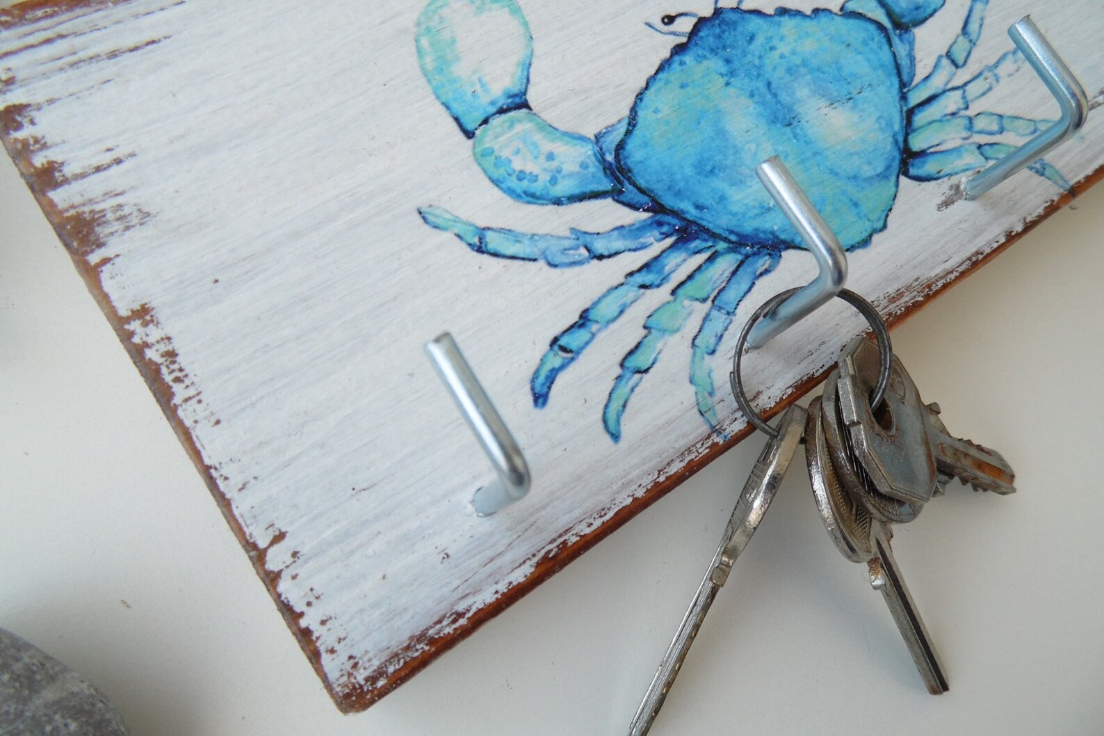 Wooden Crab Key Holder for Wall Nautical Key Hook - Etsy
