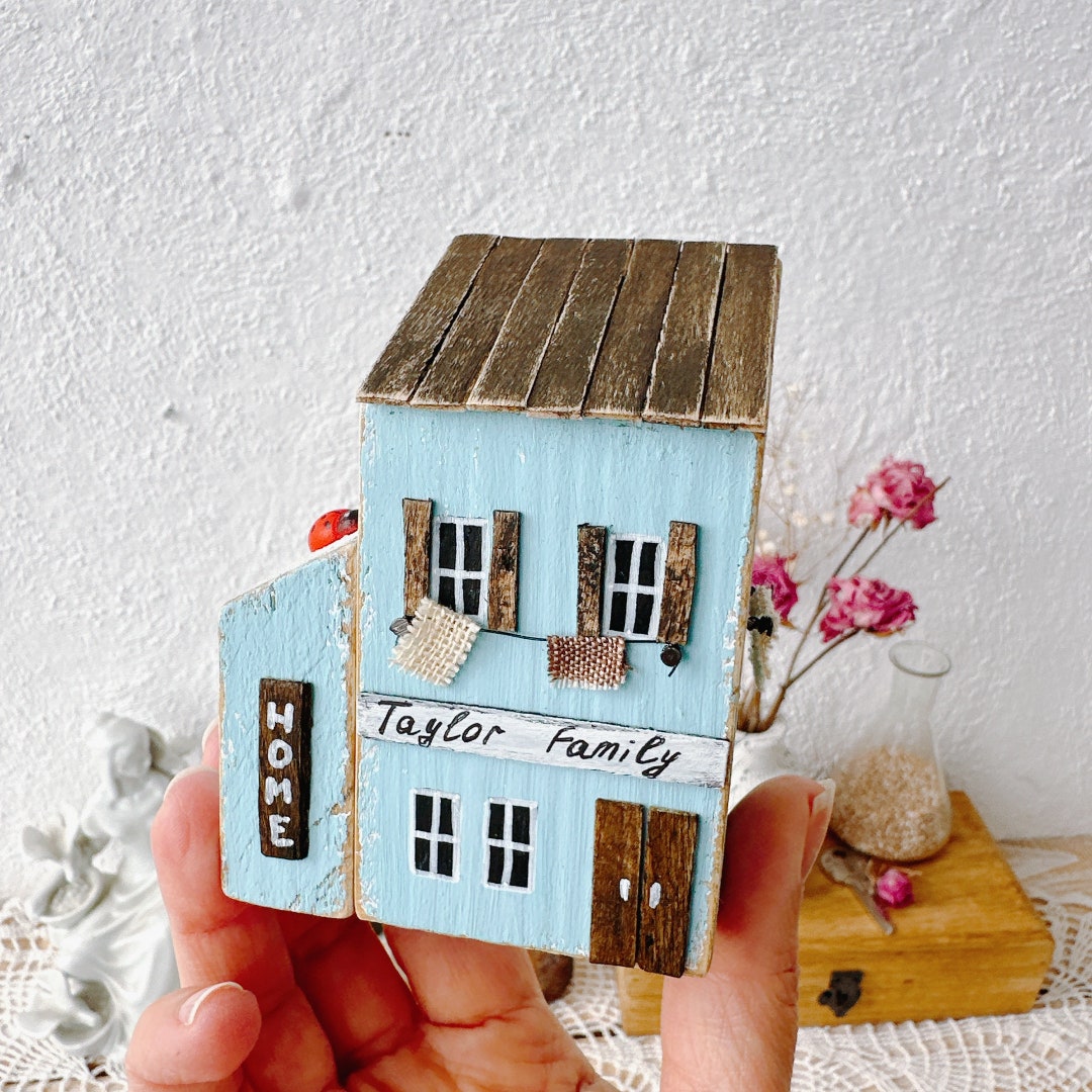 Personalized Family Name Mini House Sign, Cottage Miniature, Farmhouse ...