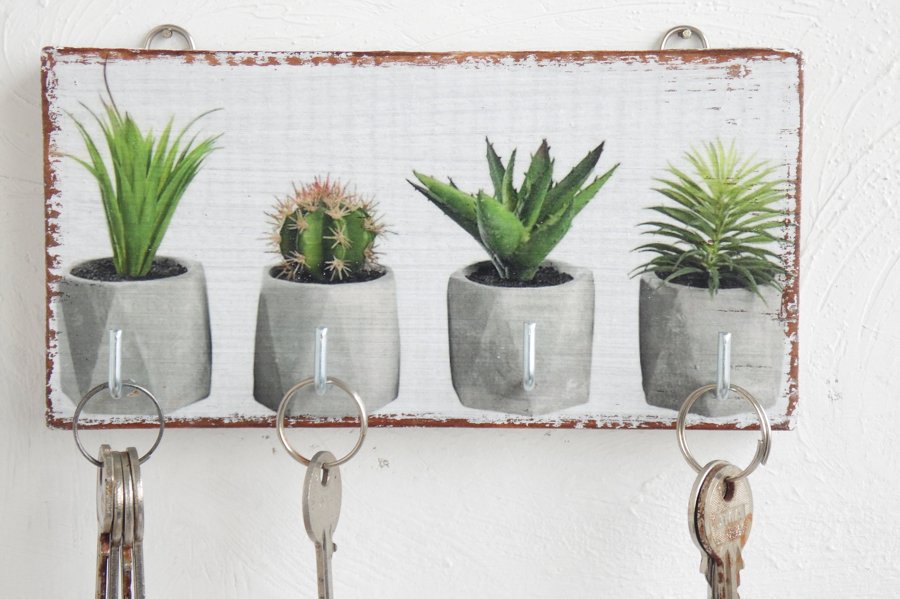 Wooden Plants Key Holder for Wall Housewarming Gift Plants - Etsy