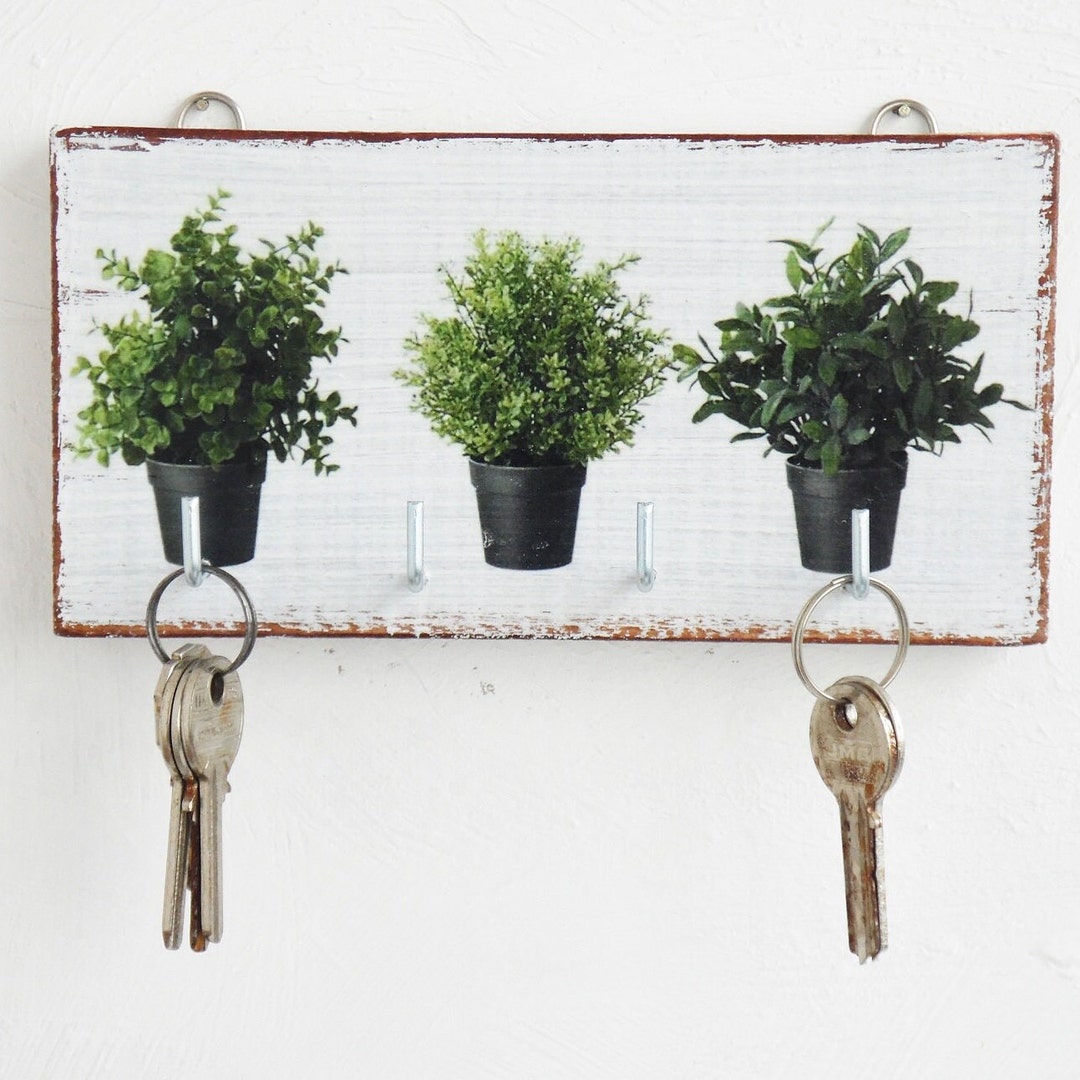 Rustic Key Holder Wall, Wooden Key Hook, Key Organizer, Key Holder for ...