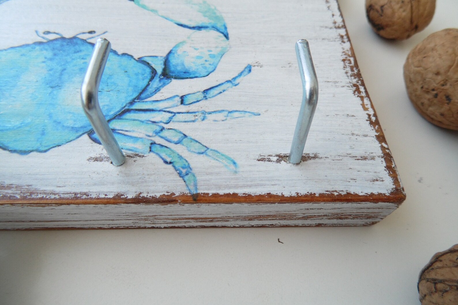 Wooden Crab Key Holder for Wall Nautical Key Hook | Etsy