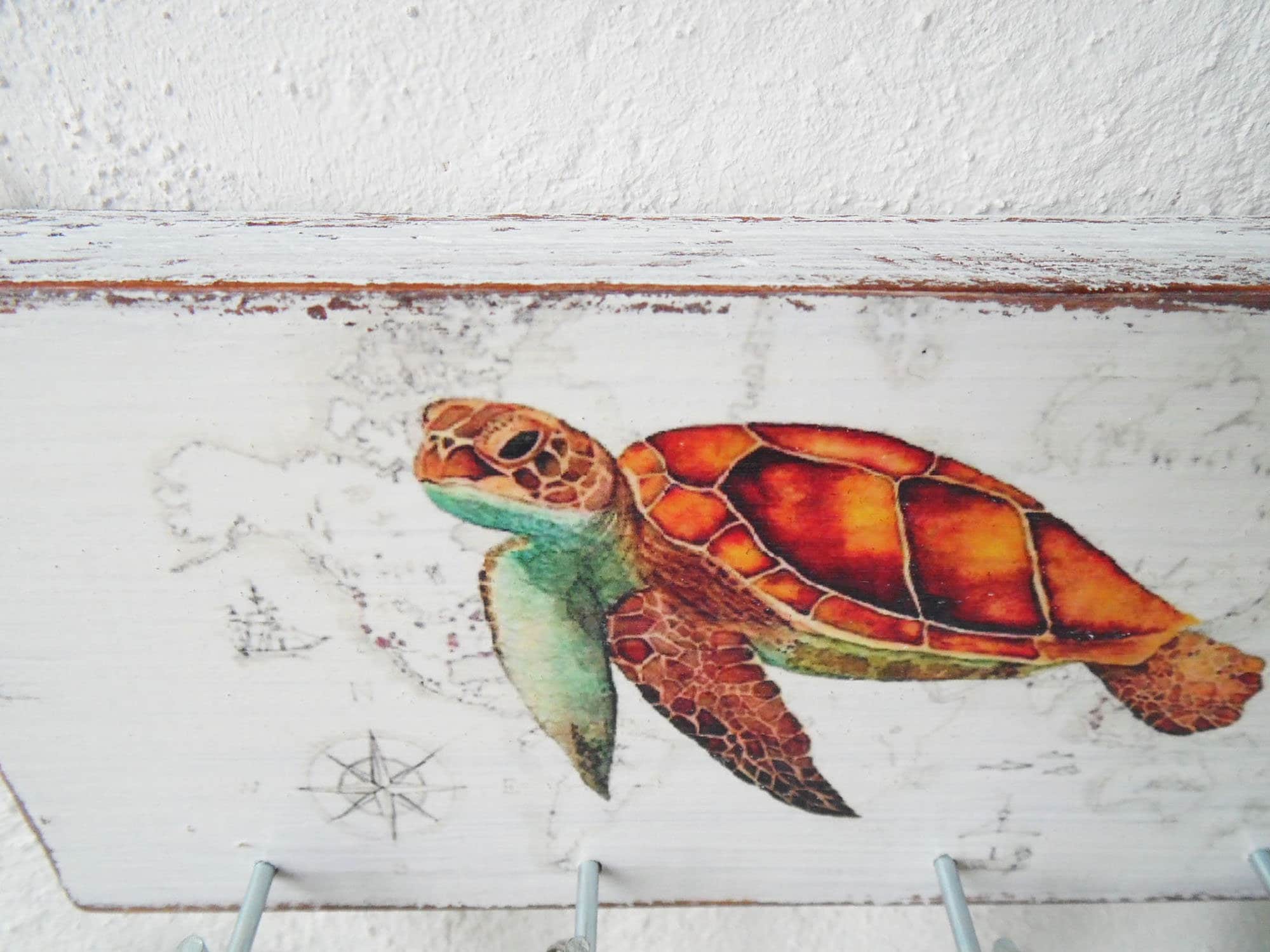 Turtle Key Holder for Wall Beach House Organization Key - Etsy