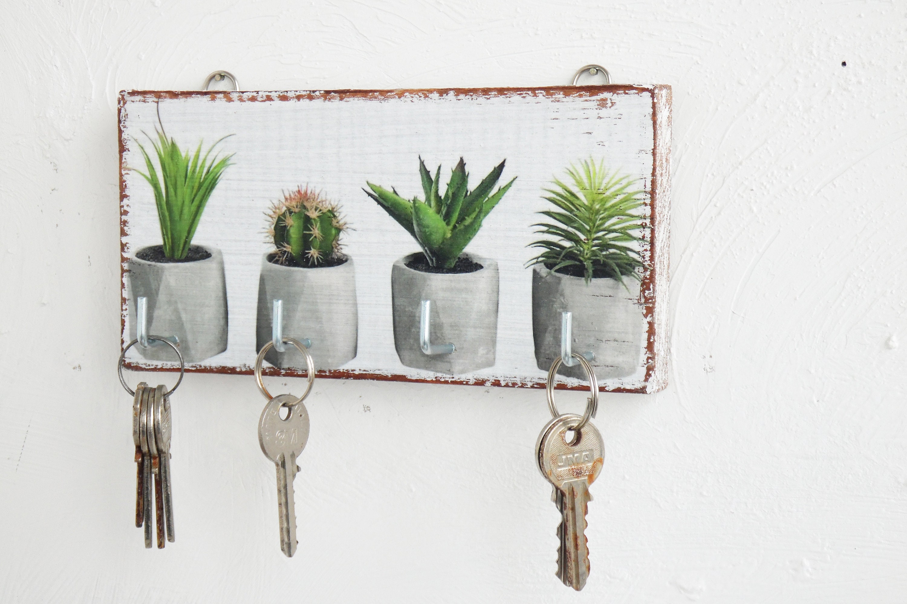 Wooden Plants Key Holder for Wall Housewarming Gift Plants - Etsy