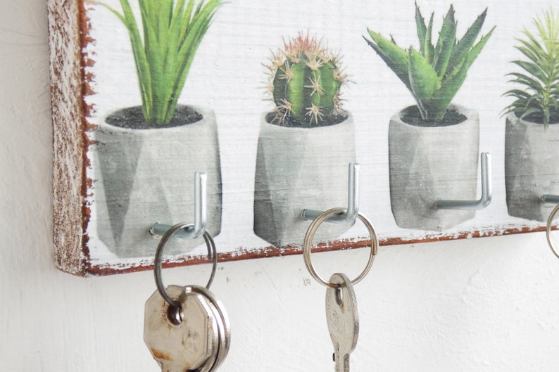 Wooden Plants Key Holder for Wall Housewarming Gift Plants - Etsy