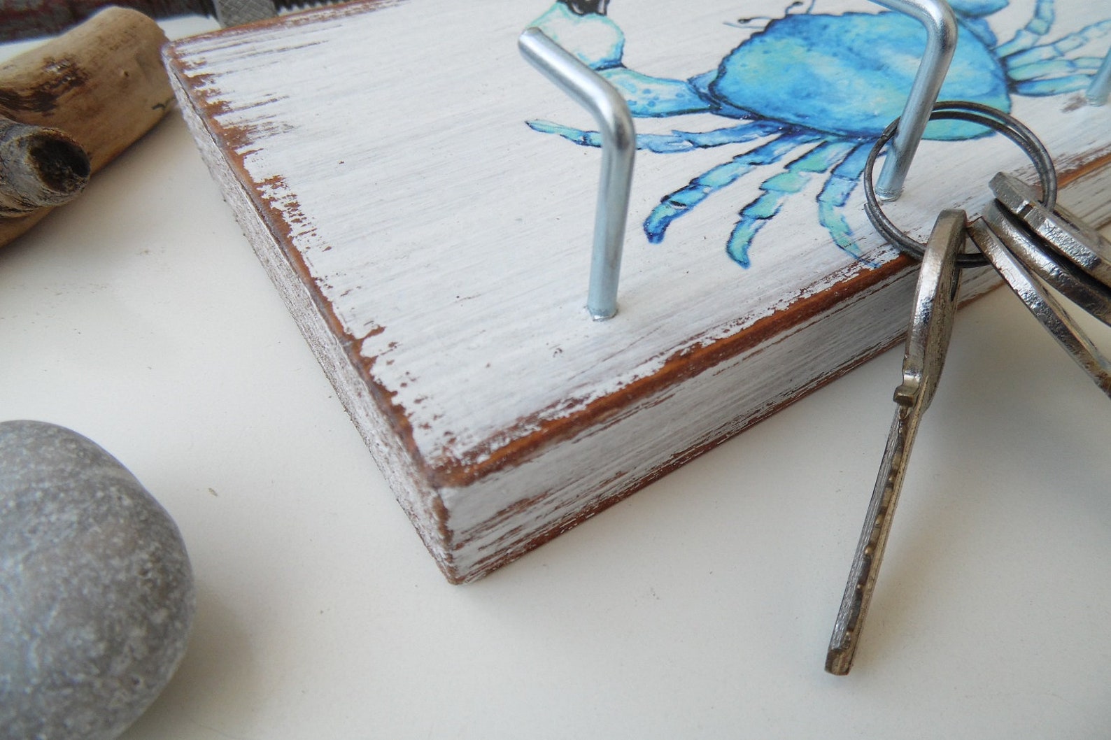 Wooden Crab Key Holder for Wall Nautical Key Hook - Etsy