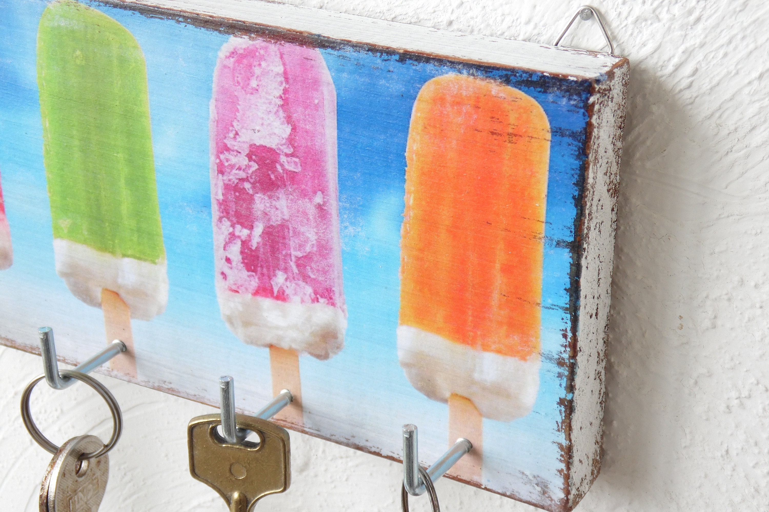 Ice Cream Key Holder Wood Wall Decor - Etsy
