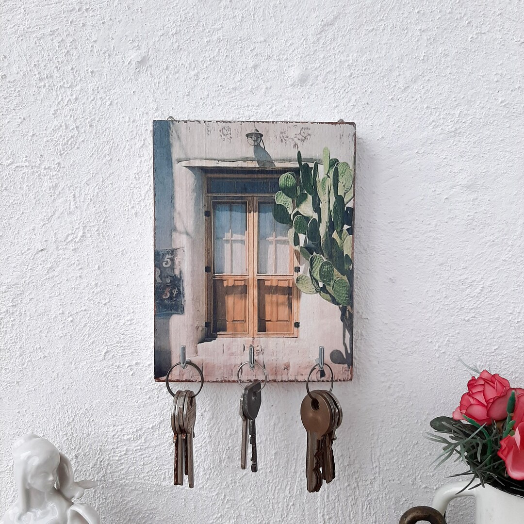 Rustic Key Holder for Wall, Door Key Hook Wall, Boho Key Organizer Wall ...