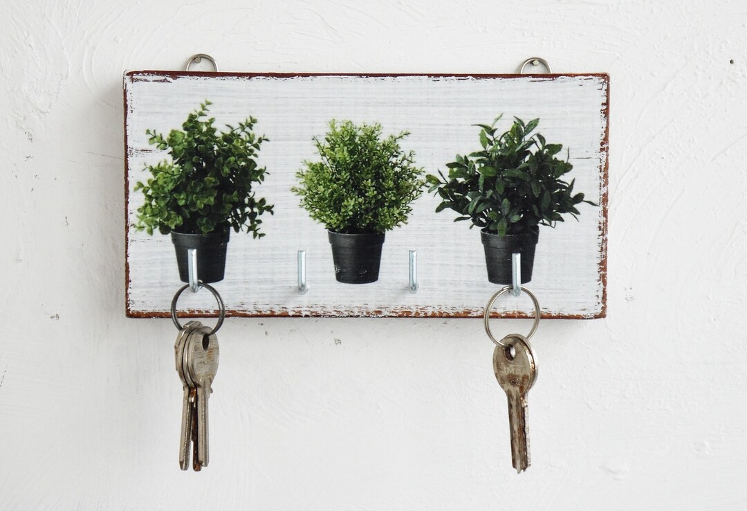 Rustic Key Holder Wall Wooden Key Hook Key Organizer Key - Etsy