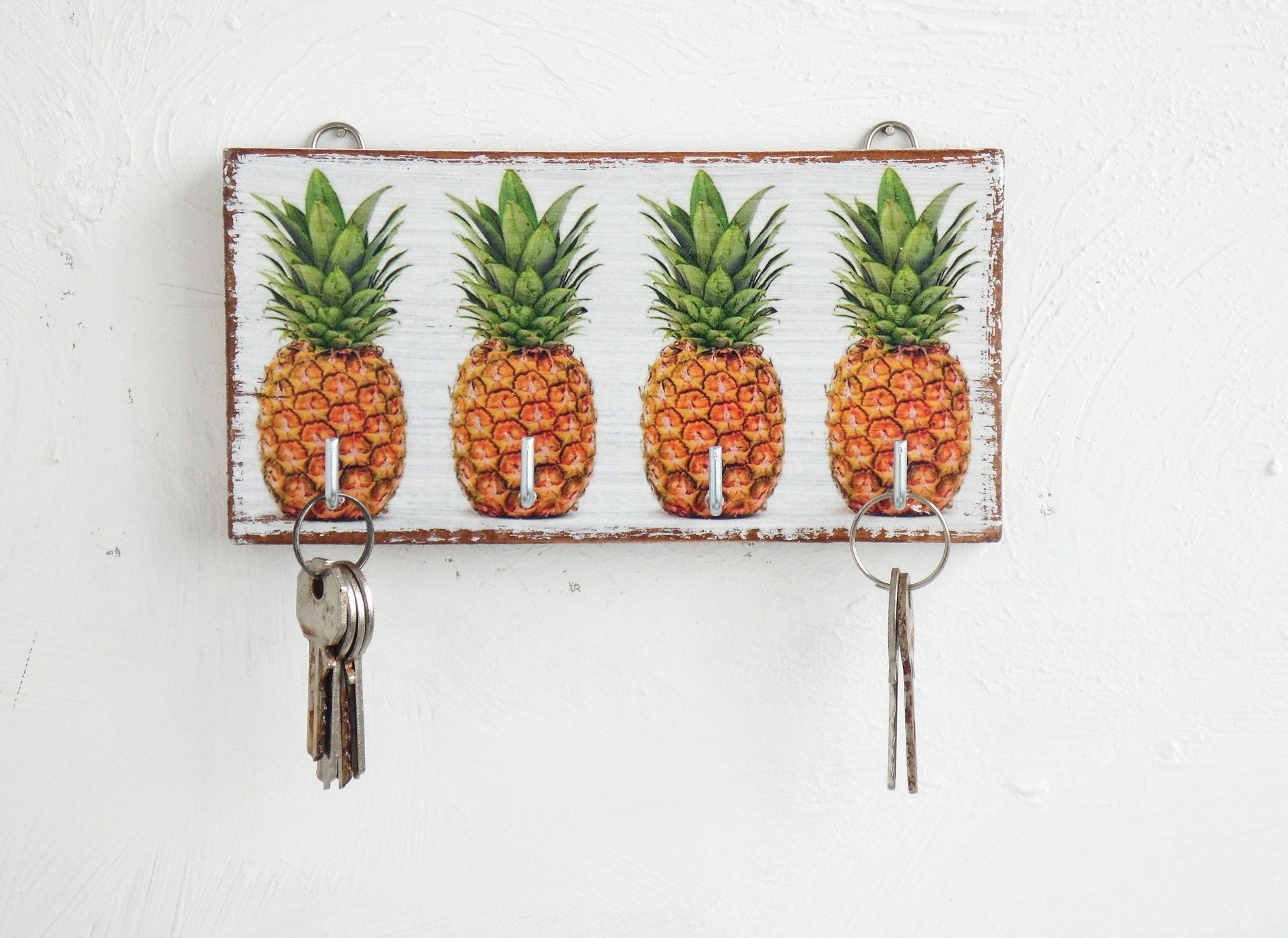 Wooden Pineapple Key Holder for Wall Pineapple Wall Decor - Etsy
