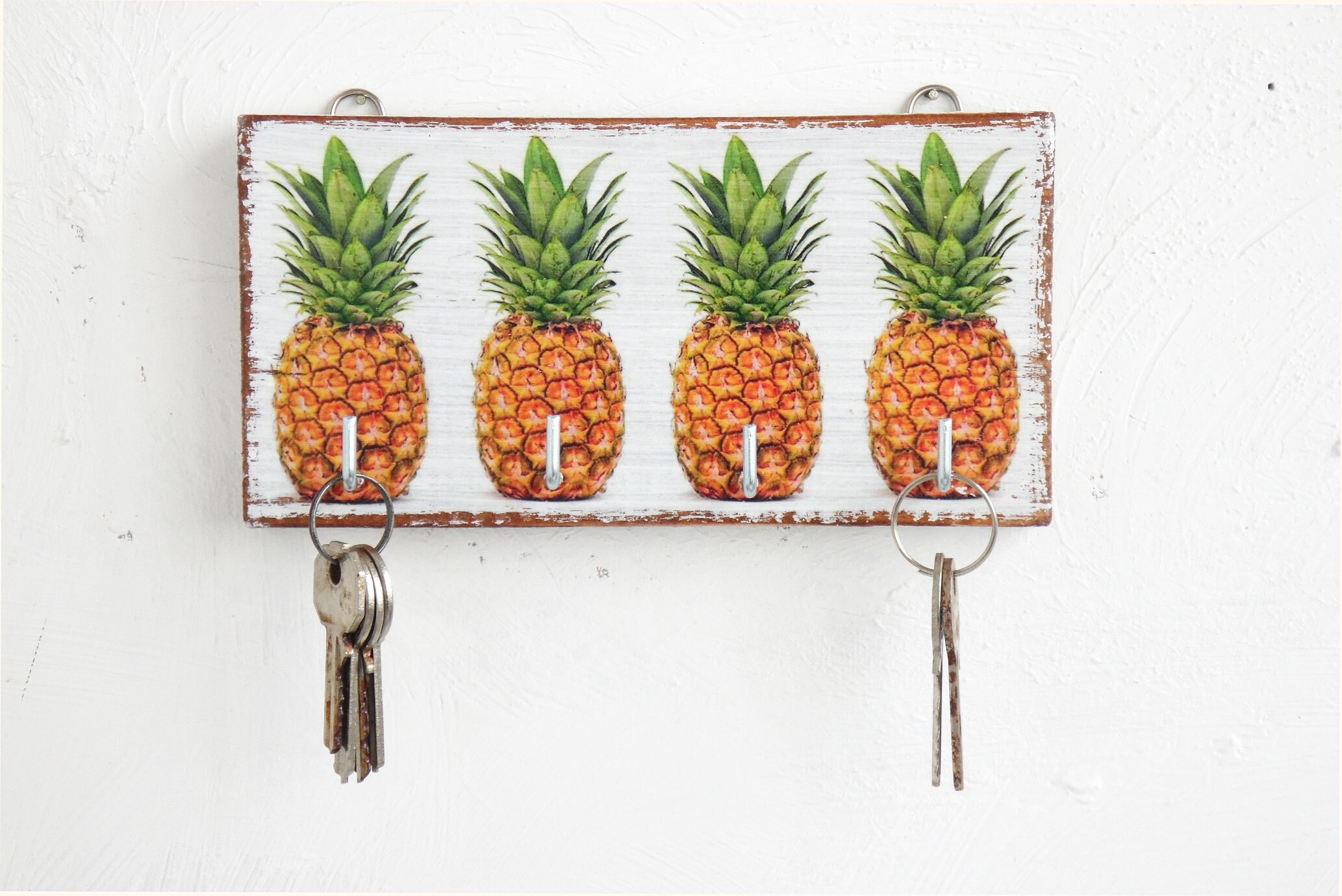 Wooden Pineapple Key Holder for Wall Pineapple Wall Decor - Etsy