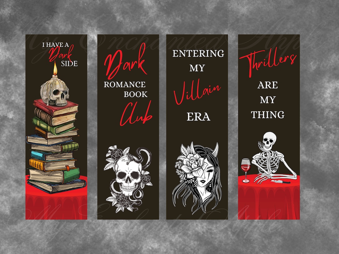 Dark Romance Thriller Villain Lover Reader Bookmarks, Printable ...