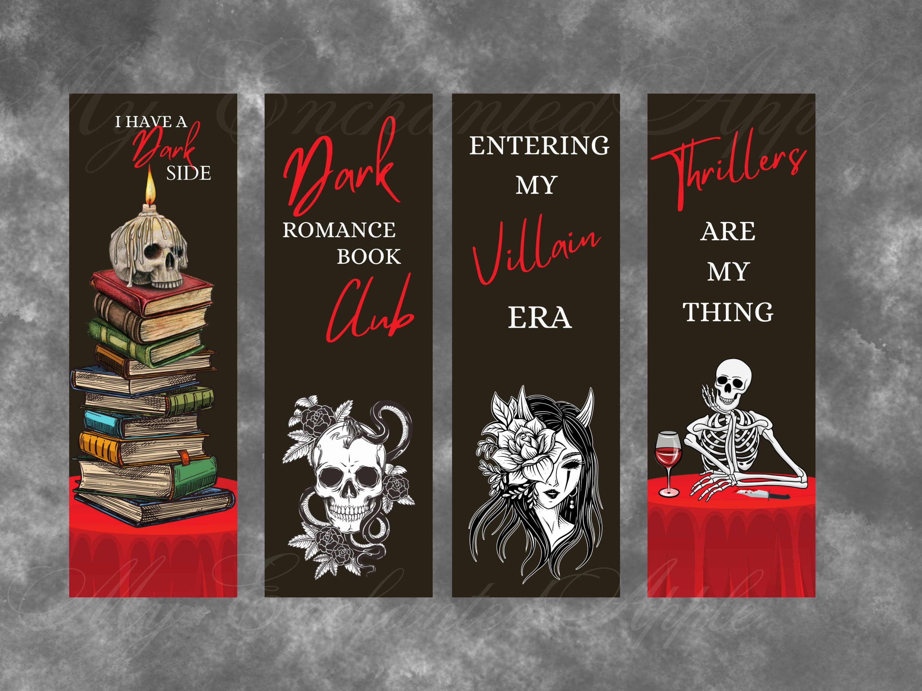 Dark Romance Thriller Villain Lover Reader Bookmarks, Printable ...