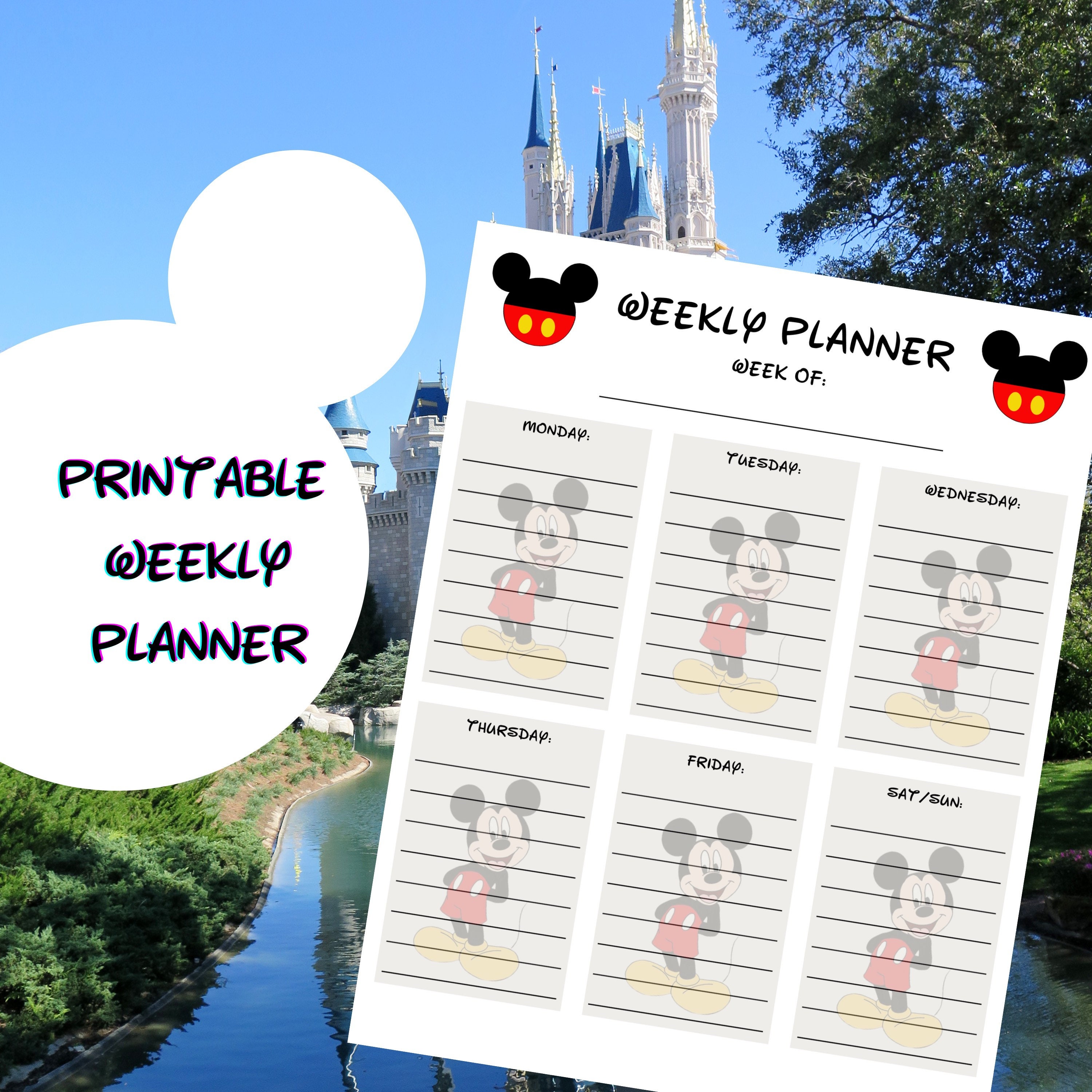 Mickey Mouse Weekly Planner - Etsy