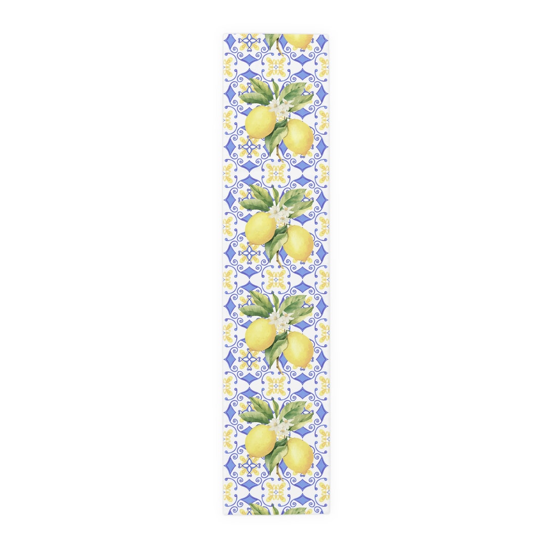 Watercolor Lemon Flower Amalfi Coast Ceramic Tile Pattern Italy ...