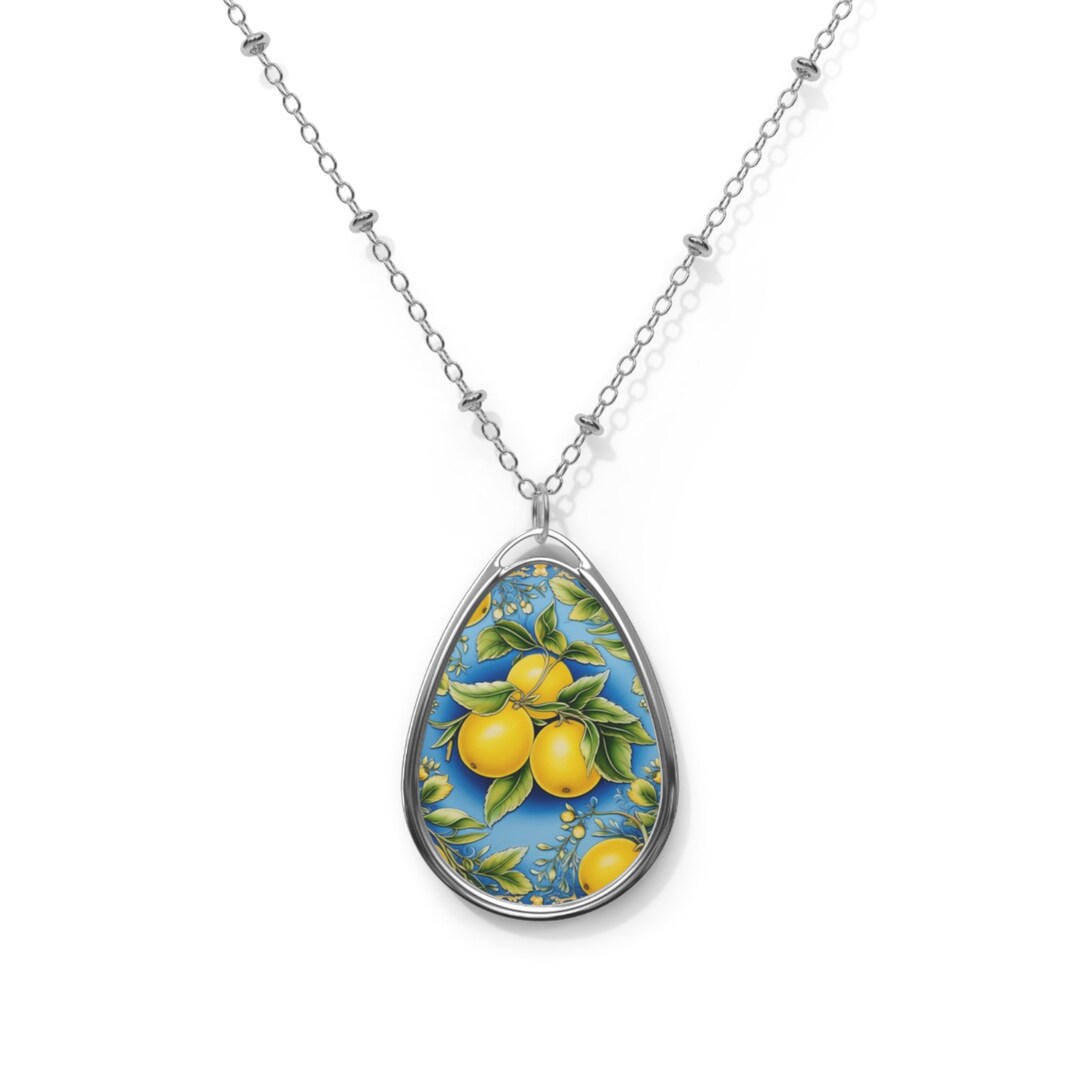 Lemon Leaf Sprig Mediterranean, Majolica Italian Summer Style Oval ...